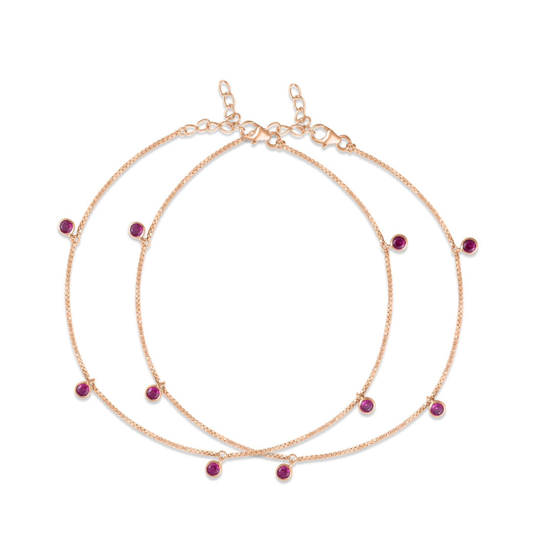 Classic Rose Gold Plated 925 Sterling Silver Anklet – Zavya