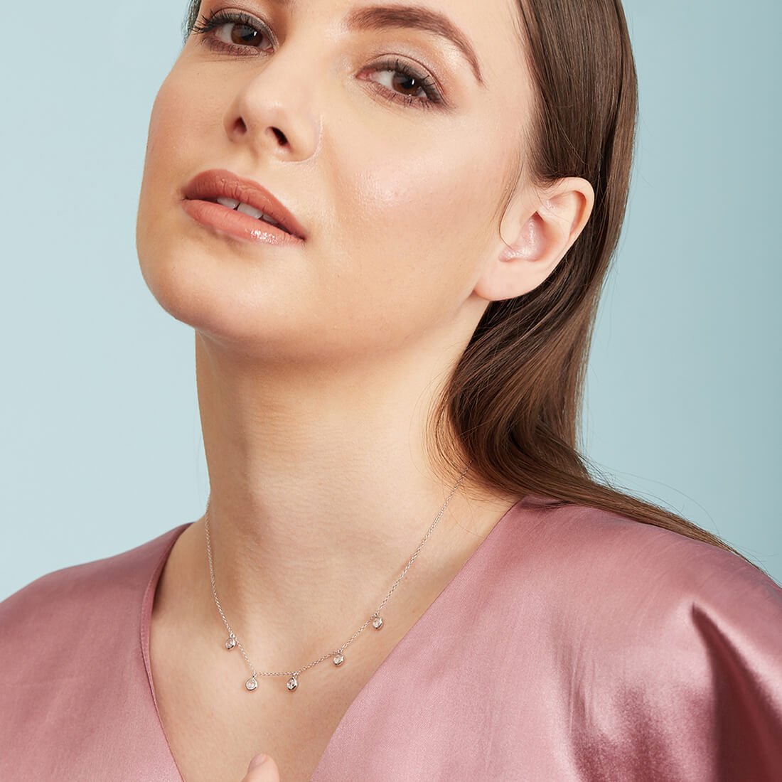 Shop for Drop Rhodium Plated Women's Necklace online by Zavya