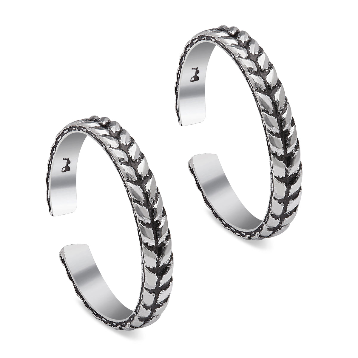 Leafy Elegance 925 Sterling Silver Toe Rings – Zavya