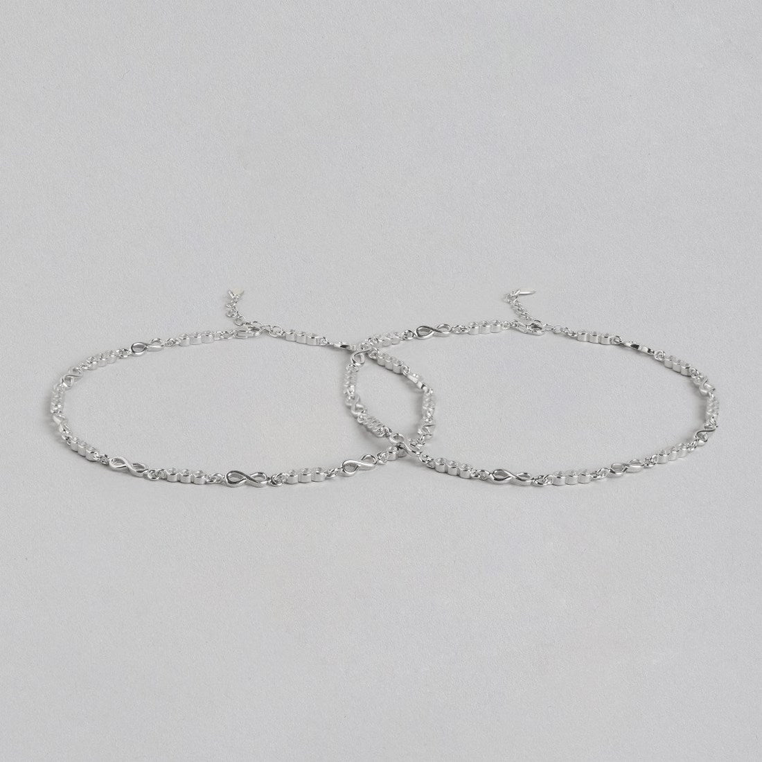 Buy Infinity Rhodium Plated Women's Silver Anklet – Zavya