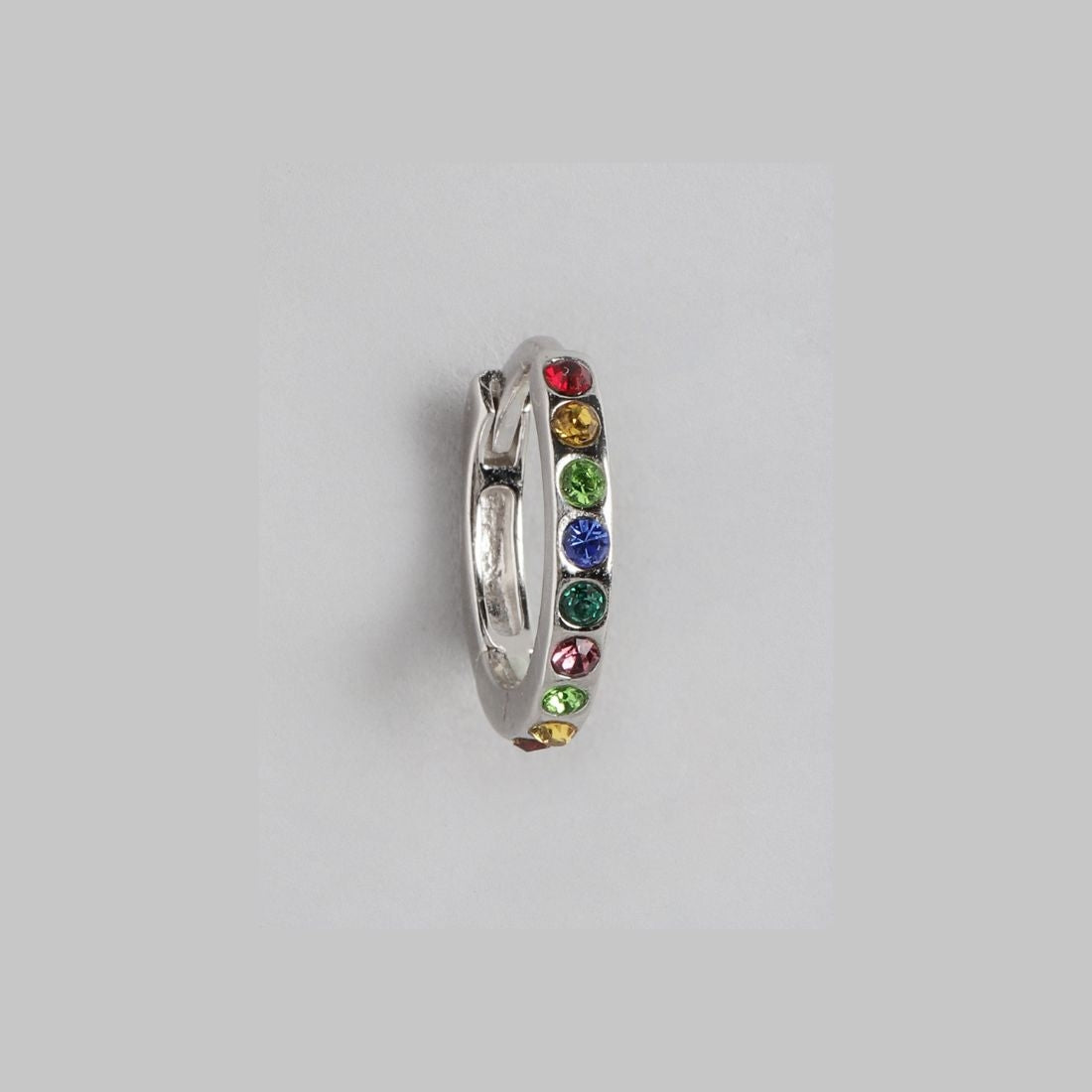 Radiant Splendor Rhodium-Plated 925 Sterling Silver Nosepin – Zavya