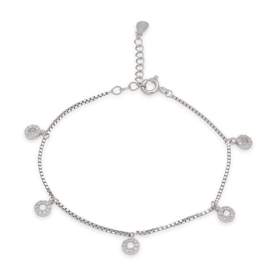 Buy Circle of Elegance Rhodium-Plated Women's Silver Bracelets – Zavya