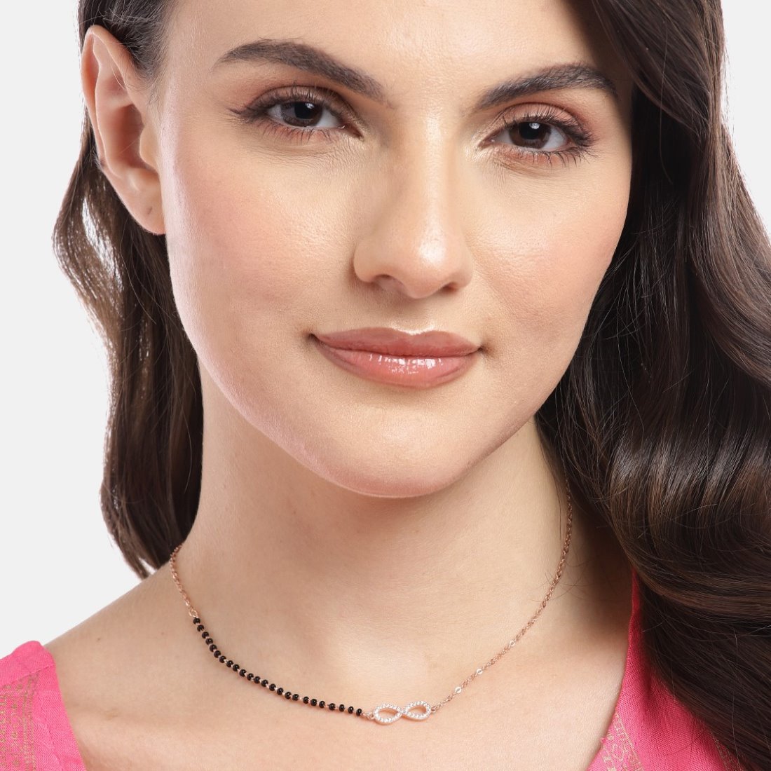 Infinite Love Rose Gold-Plated 925 Sterling Silver Mangalsutra – Zavya