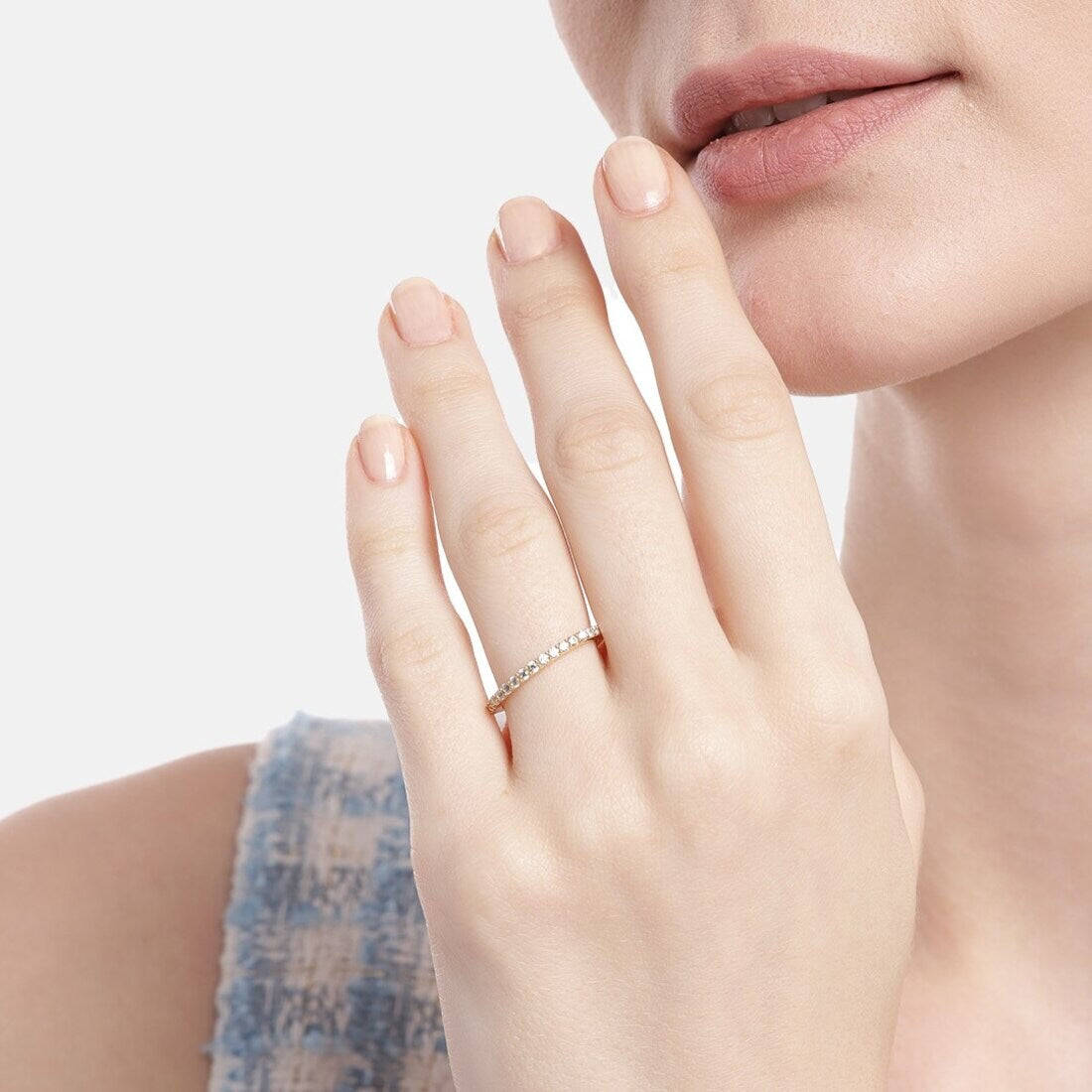 Golden Glamour Cubic Zirconia Gold Plated Sterling Silver Ring (Adjust ...