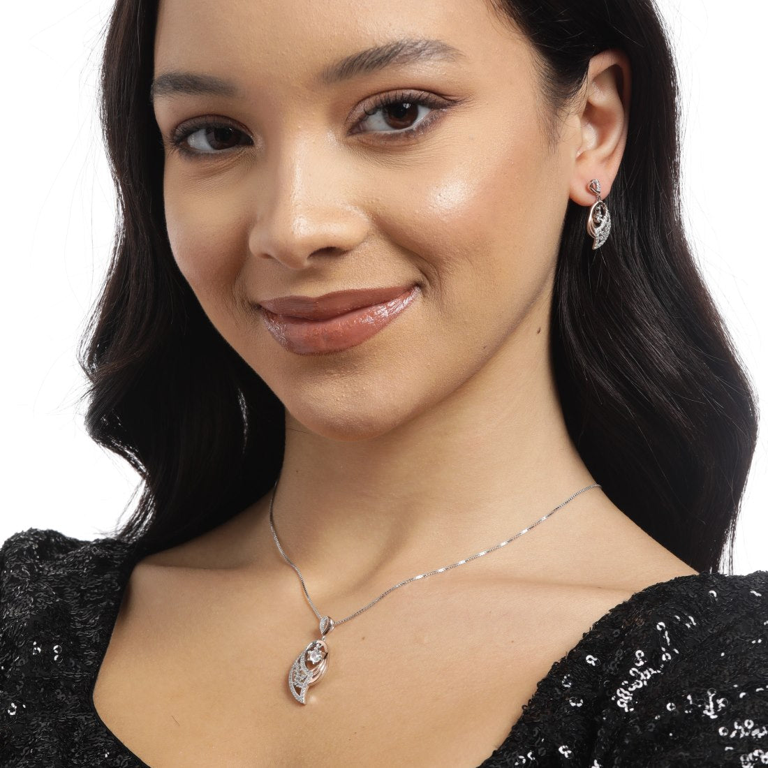 Dual Eternity CZ Radiance 925 Sterling Silver Jewelry Set – Zavya