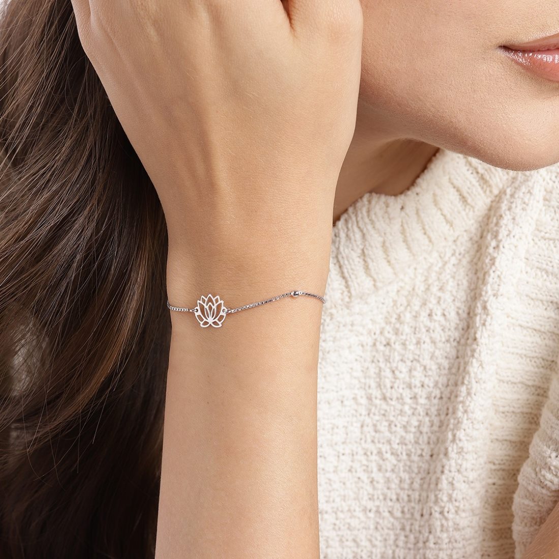 Blooming Serenity Rhodium-Plated 925 Sterling Silver Bracelet – Zavya