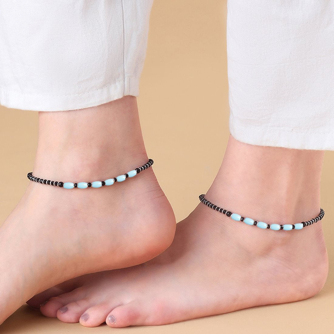 Buy Timeless Elegance Rhodium Plated Silver Anklet – Zavya