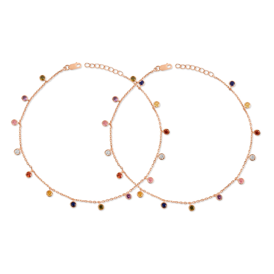 Shop for Circular Rose Gold Plated Women's Anklet online by Zavya