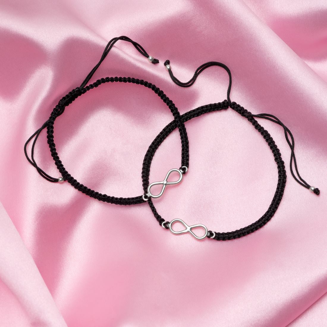 Buy Black Thread Infinity Silver Anklet – Zavya