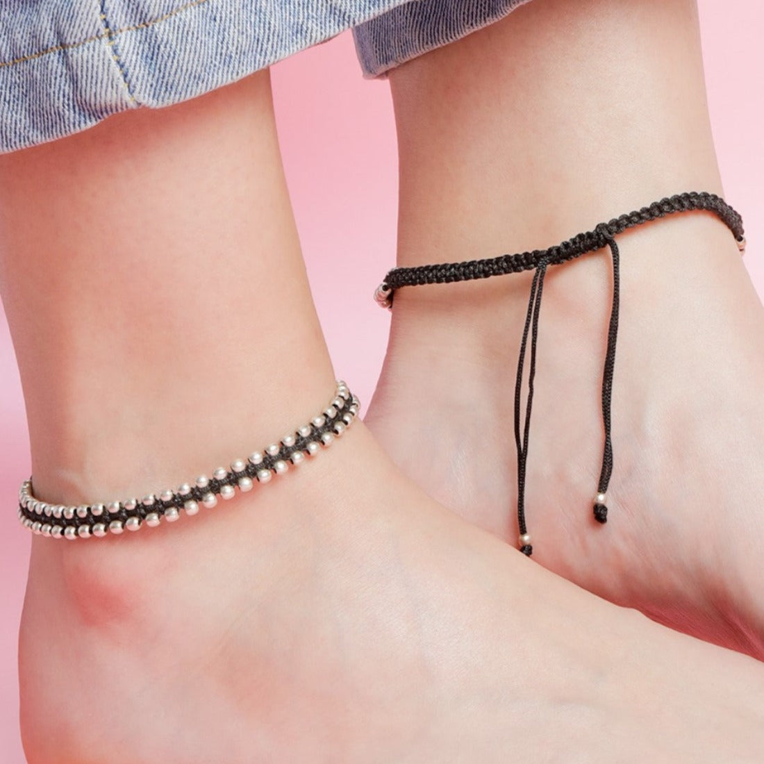 Buy Classic Beaded Rhodium Plated Anklet – Zavya