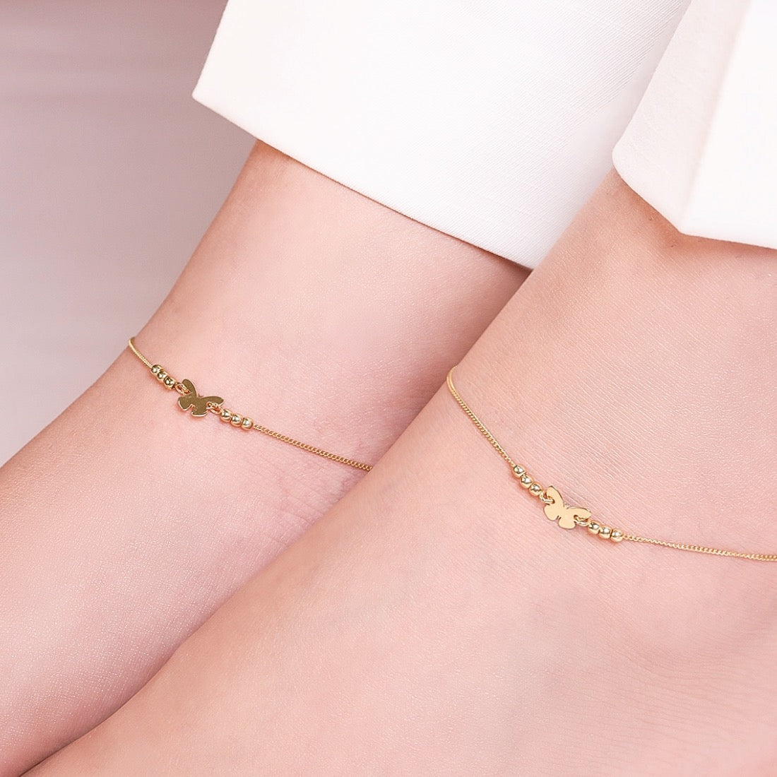 Buy Golden Wings Gold Plated Butterfly Silver Anklet – Zavya