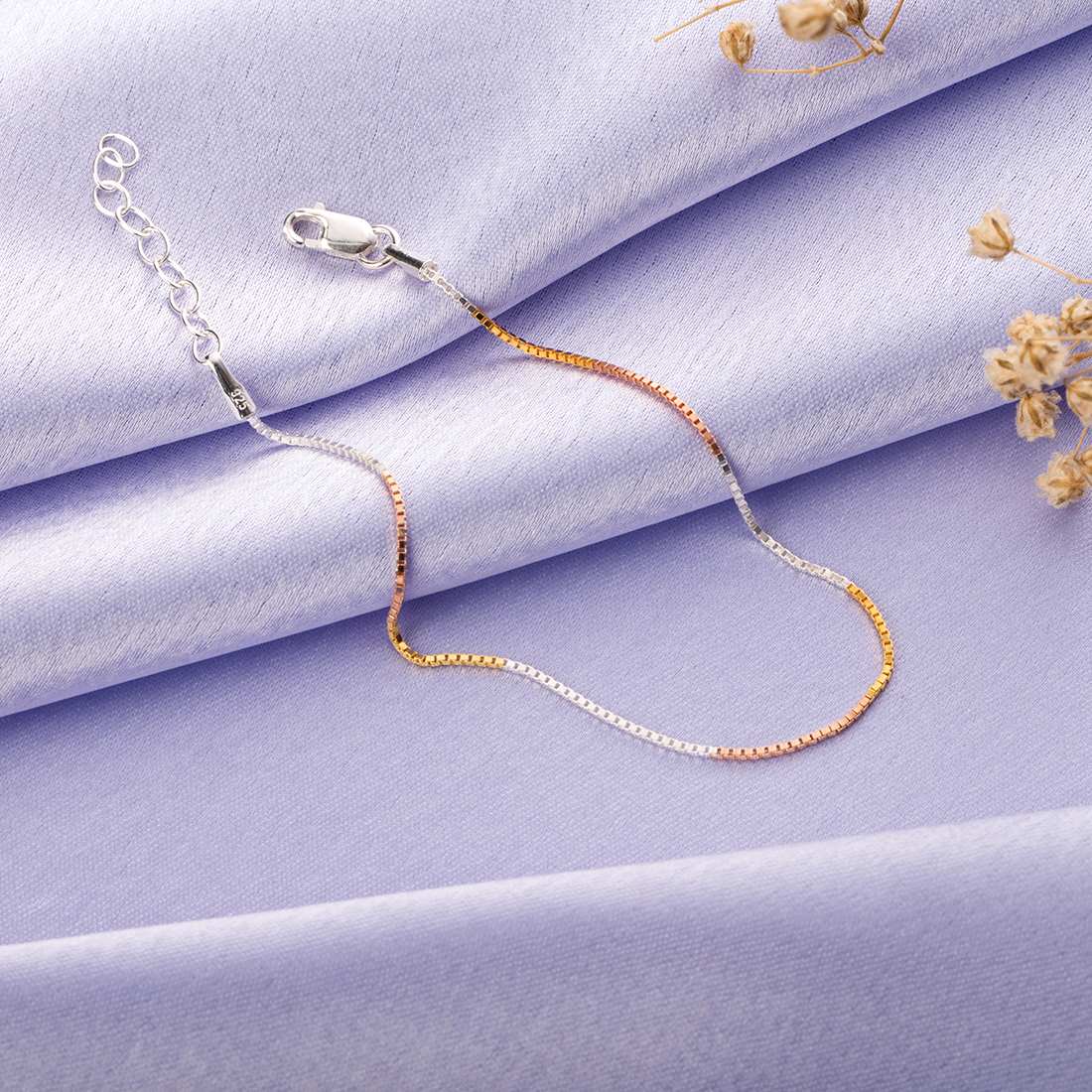 Radiant Allure 925 Sterling Silver Tri-Color Plated Bracelet – Zavya