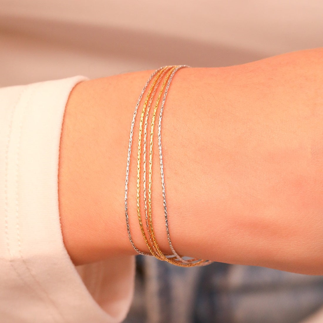 Tricolor Elegance Triple Tone-Plated 925 Sterling Silver Bracelet – Zavya