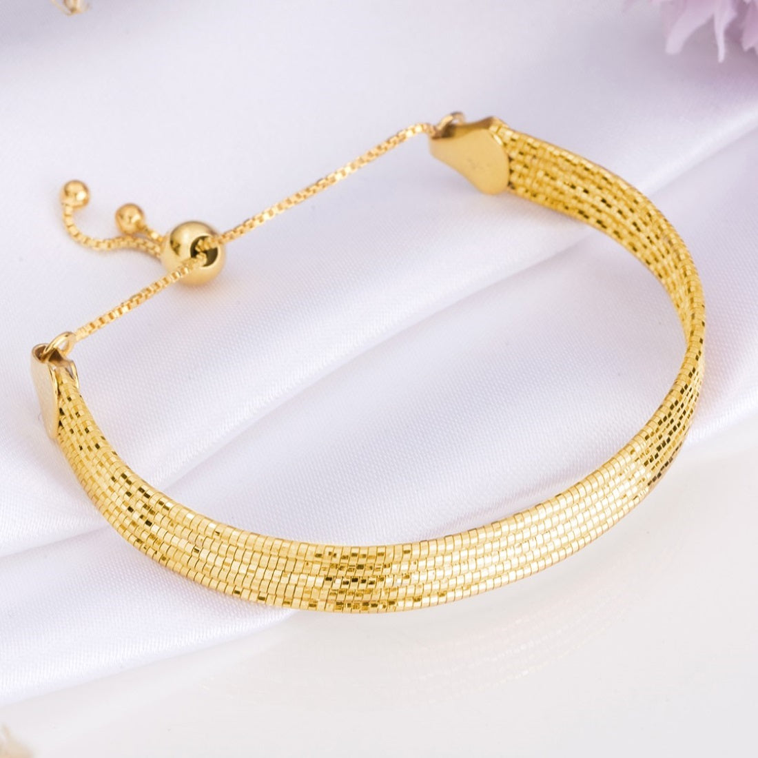 Golden Harmony 925 Sterling Silver Five-Line Bracelet – Zavya
