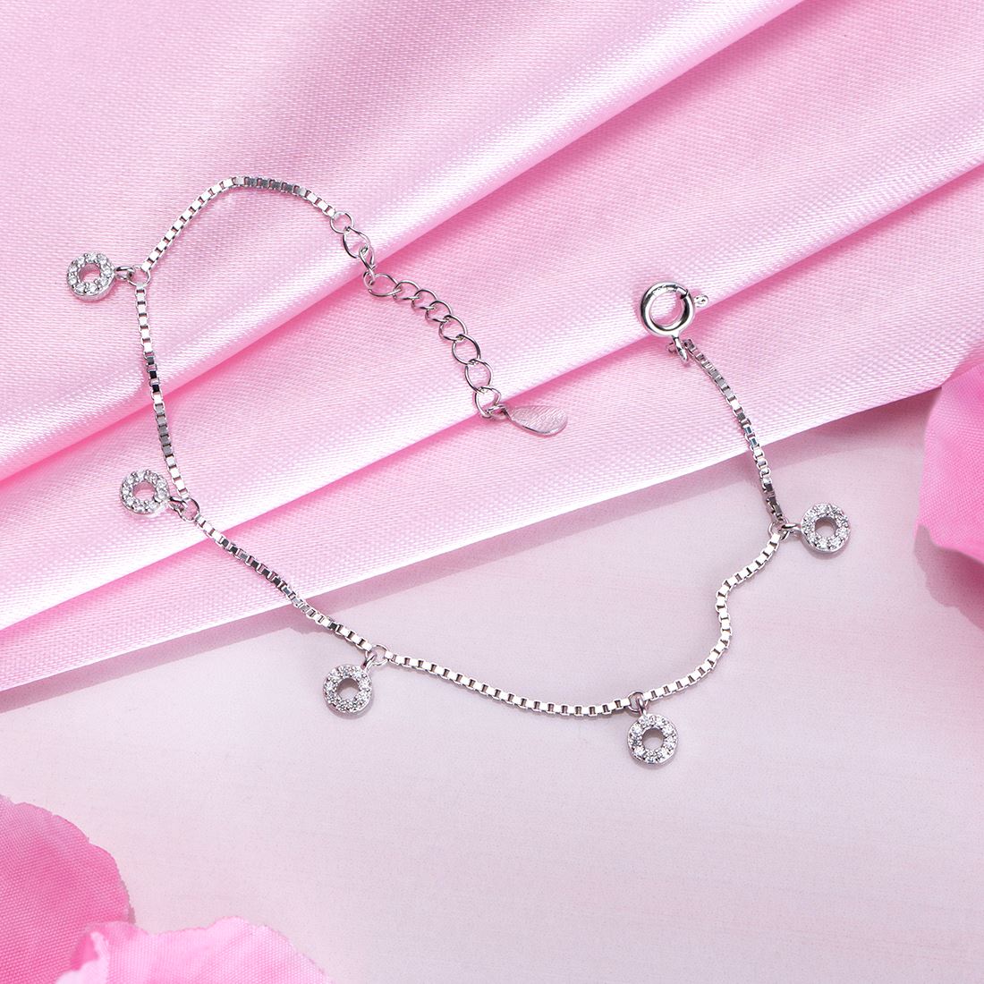 Buy Circle of Elegance Rhodium-Plated Women's Silver Bracelets – Zavya