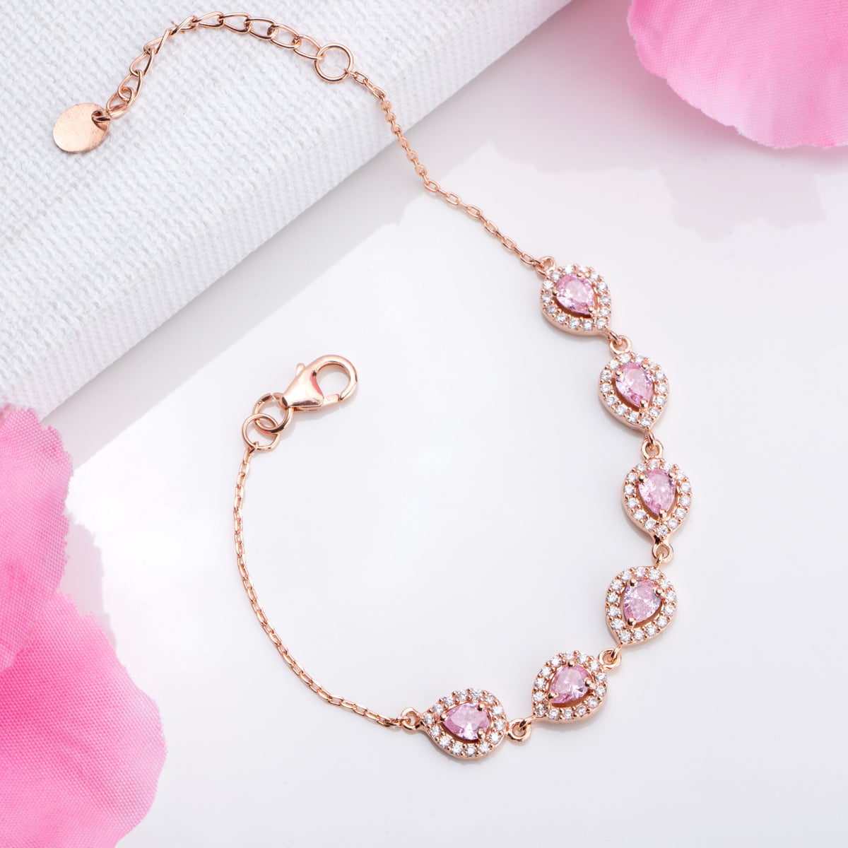 Rose Radiance Solitaire 925 Sterling Silver Bracelet – Zavya