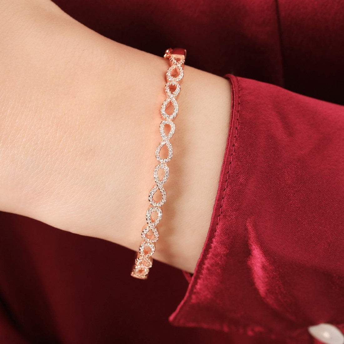 Buy Infinity Rhodium Plated Women's Silver Bracelet – Zavya