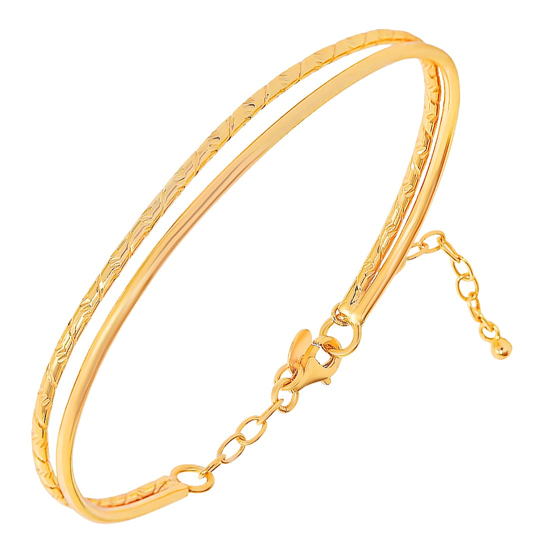 Buy Golden Glow Gold-Plated Double Line Silver Bracelet – Zavya