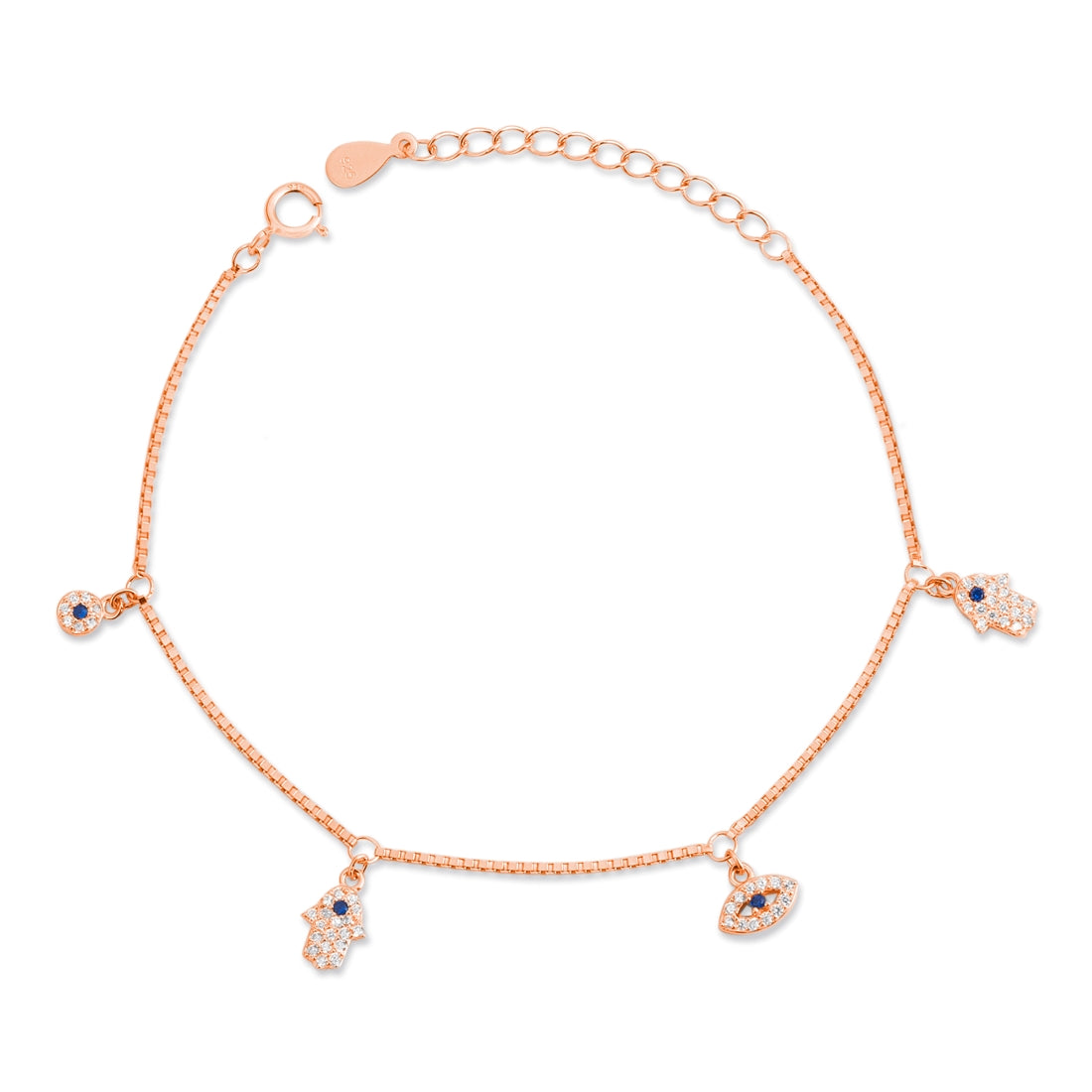 Divine Protection 925 Sterling Silver Rose gold Plated Bracelet – Zavya