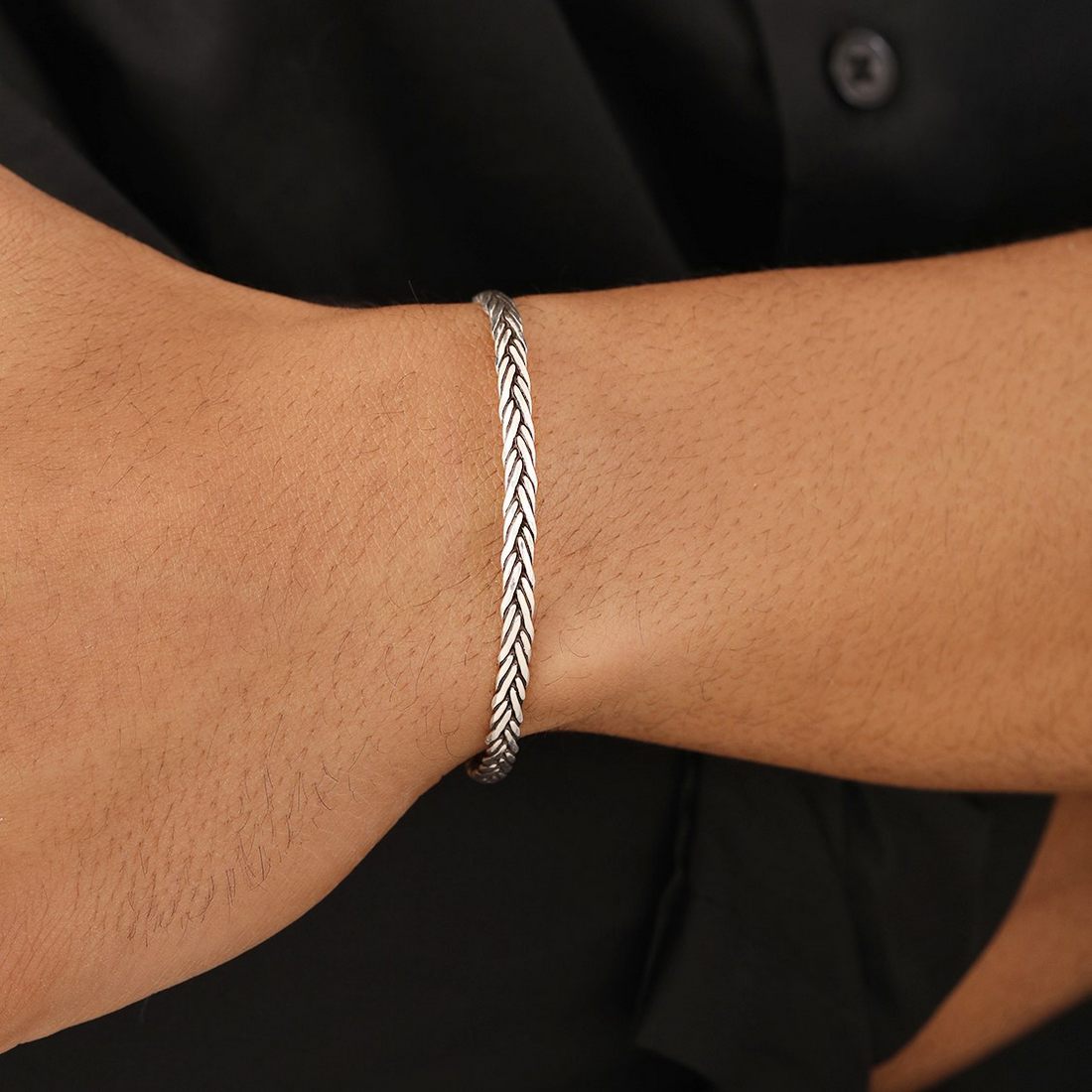 Sophisticated 925 Sterling Silver Men's Cuff Bracelet – Zavya