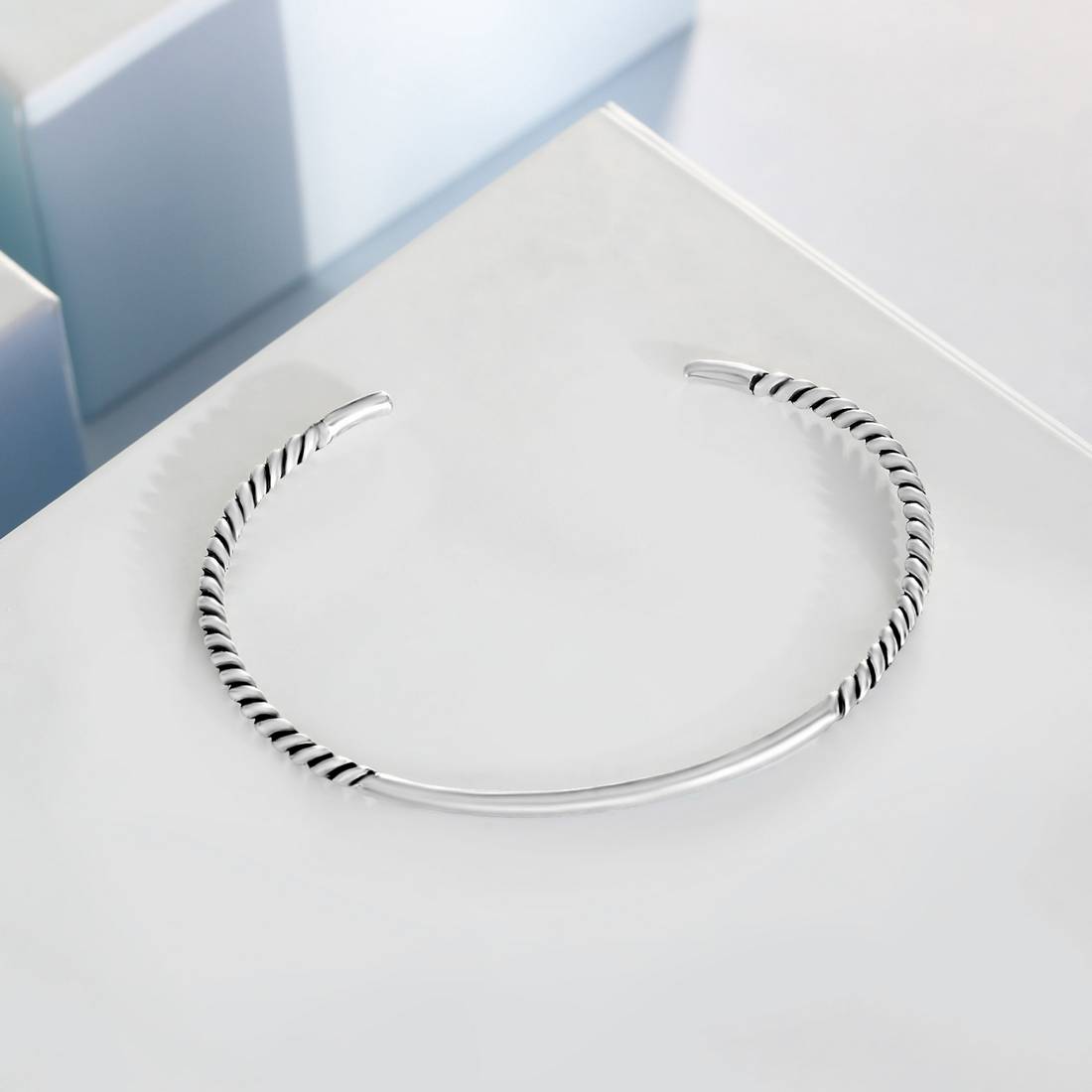 Classy Rhodium-Plated 925 Sterling Silver Adjustable Men's Bracelet – Zavya