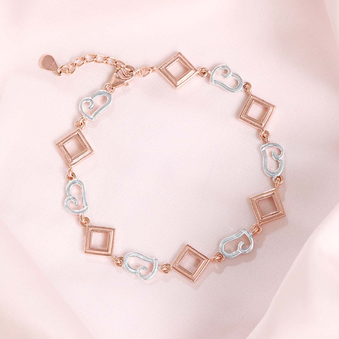 Love Geometry Dual Plated 925 Sterling Silver Bracelet – Zavya