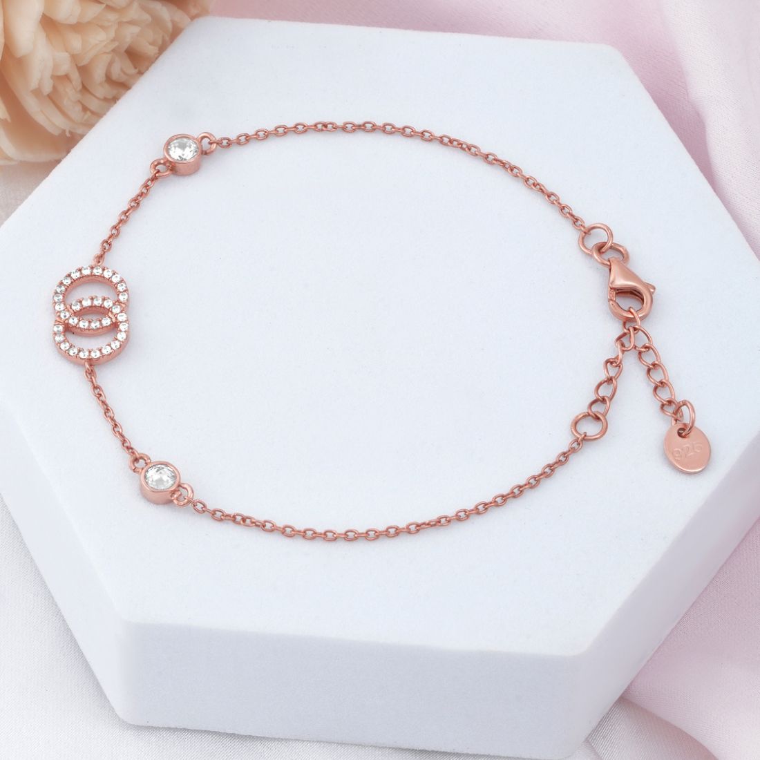 Unity Rose Gold Plated 925 Sterling Silver Bracelet – Zavya