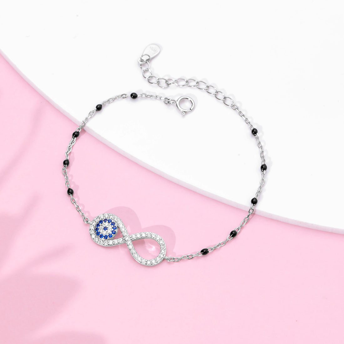 Infinity Amulet Rhodium Plated 925 Sterling Silver Bracelet – Zavya