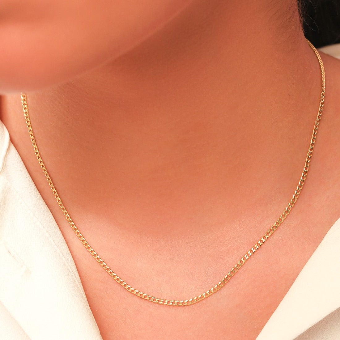 Elegant Golden Plated 925 Sterling Silver Curb Chain – Zavya