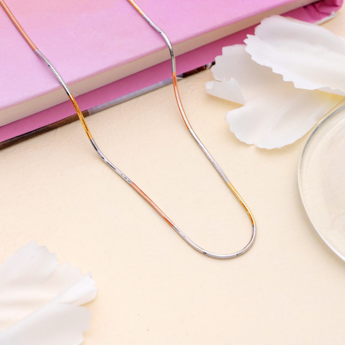 Striking Triple Tone 925 Sterling Silver Men's Snake Chain – Zavya