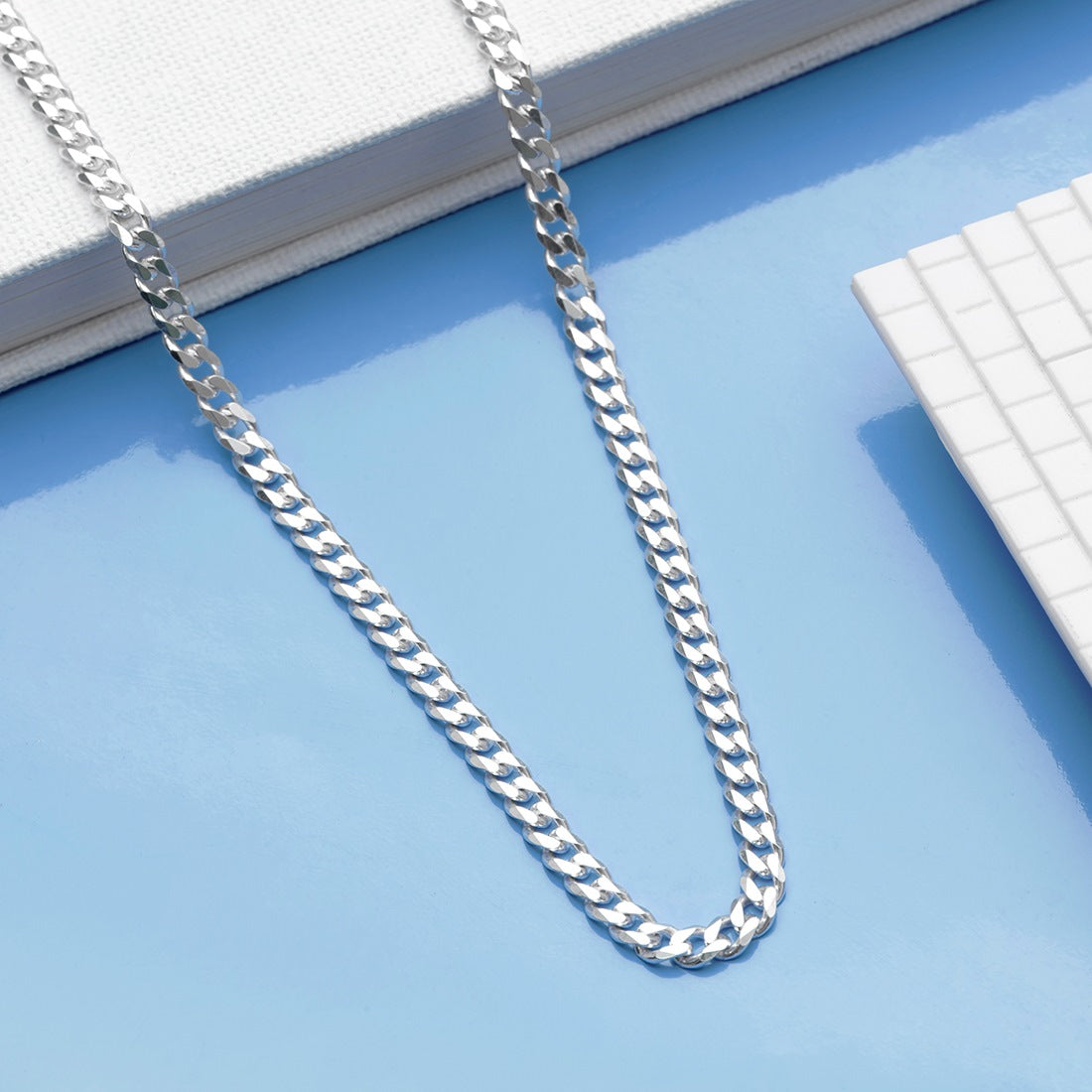 Timeless Silver Linkage 925 Sterling Silver Rhodium-Plated Chain for H ...