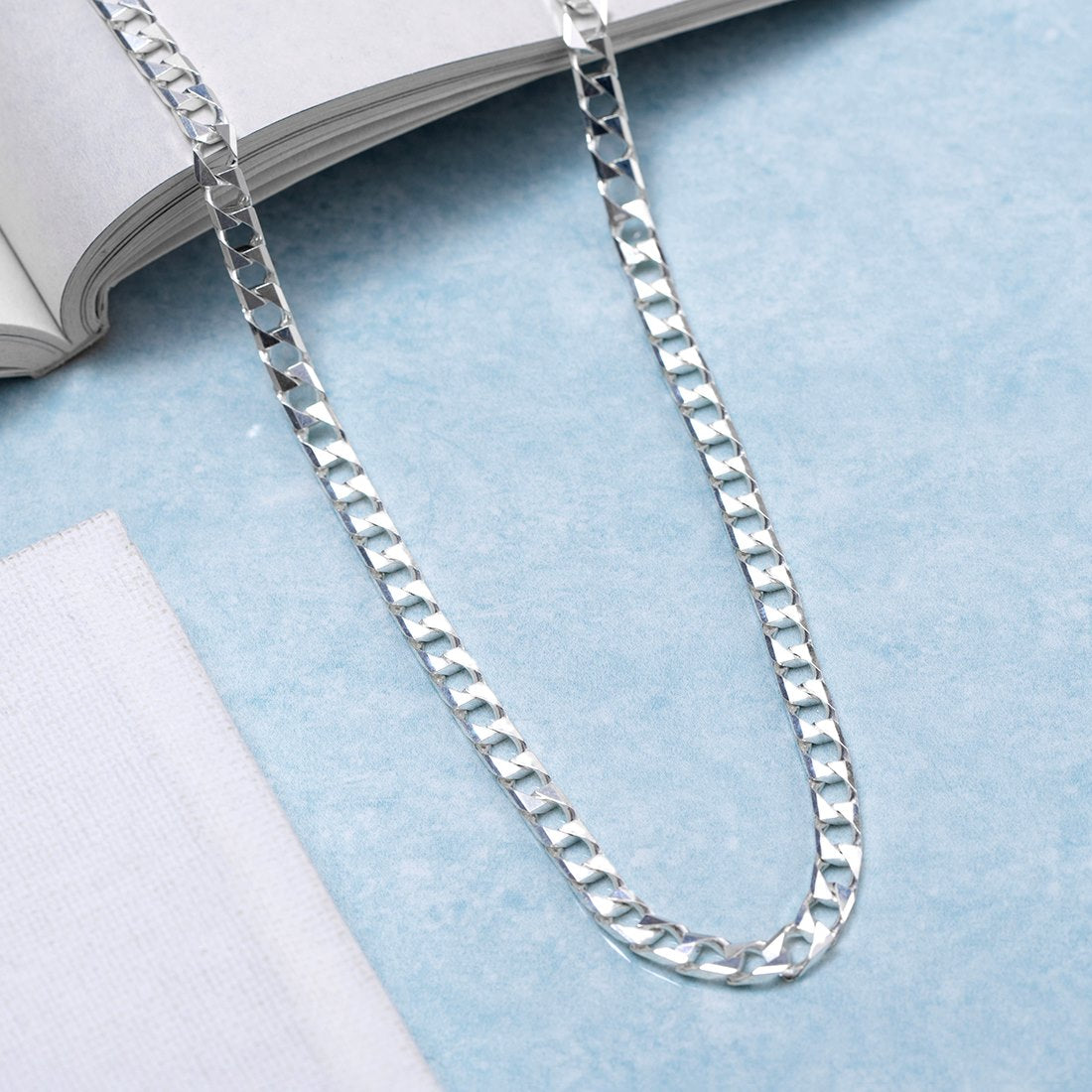 Buy Elegant Links Rhodium-Plated Men's Silver Chain – Zavya