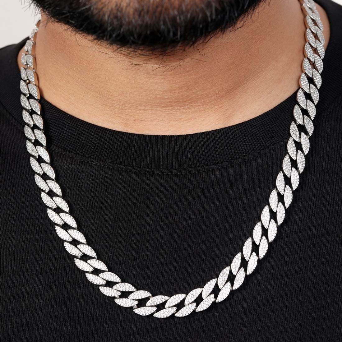 Sparkling Links Rhodium Plated 24 Inch's Men's Chain – Zavya