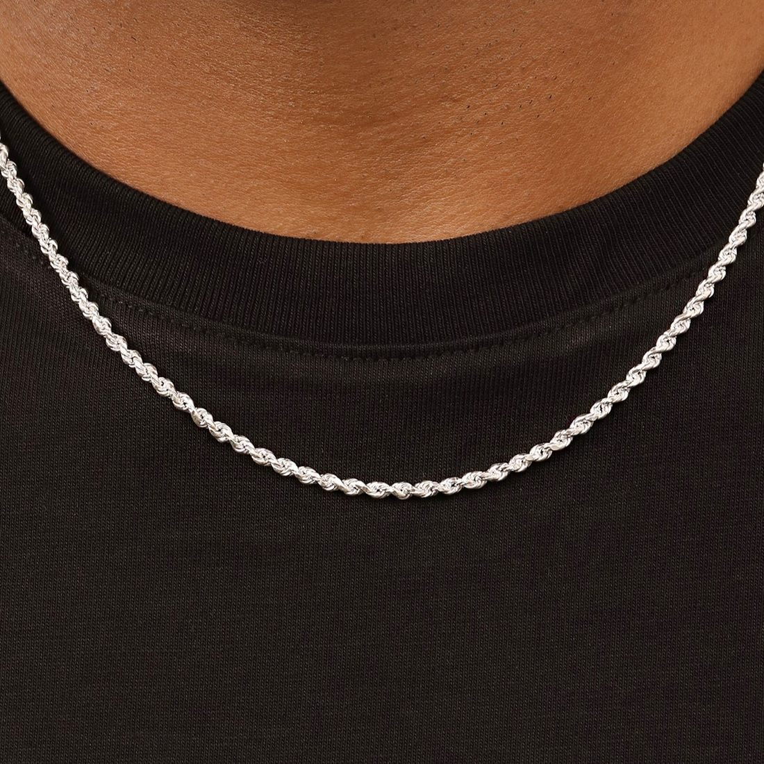 Twisted Silver Plated 925 Sterling Silver Men's Chain – Zavya