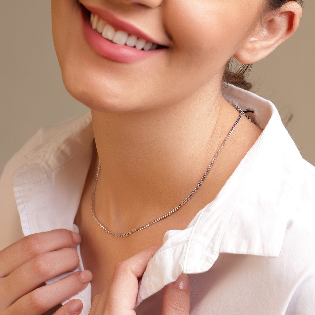 Classic Rhodium Plated 925 Sterling Silver Curb Chain – Zavya