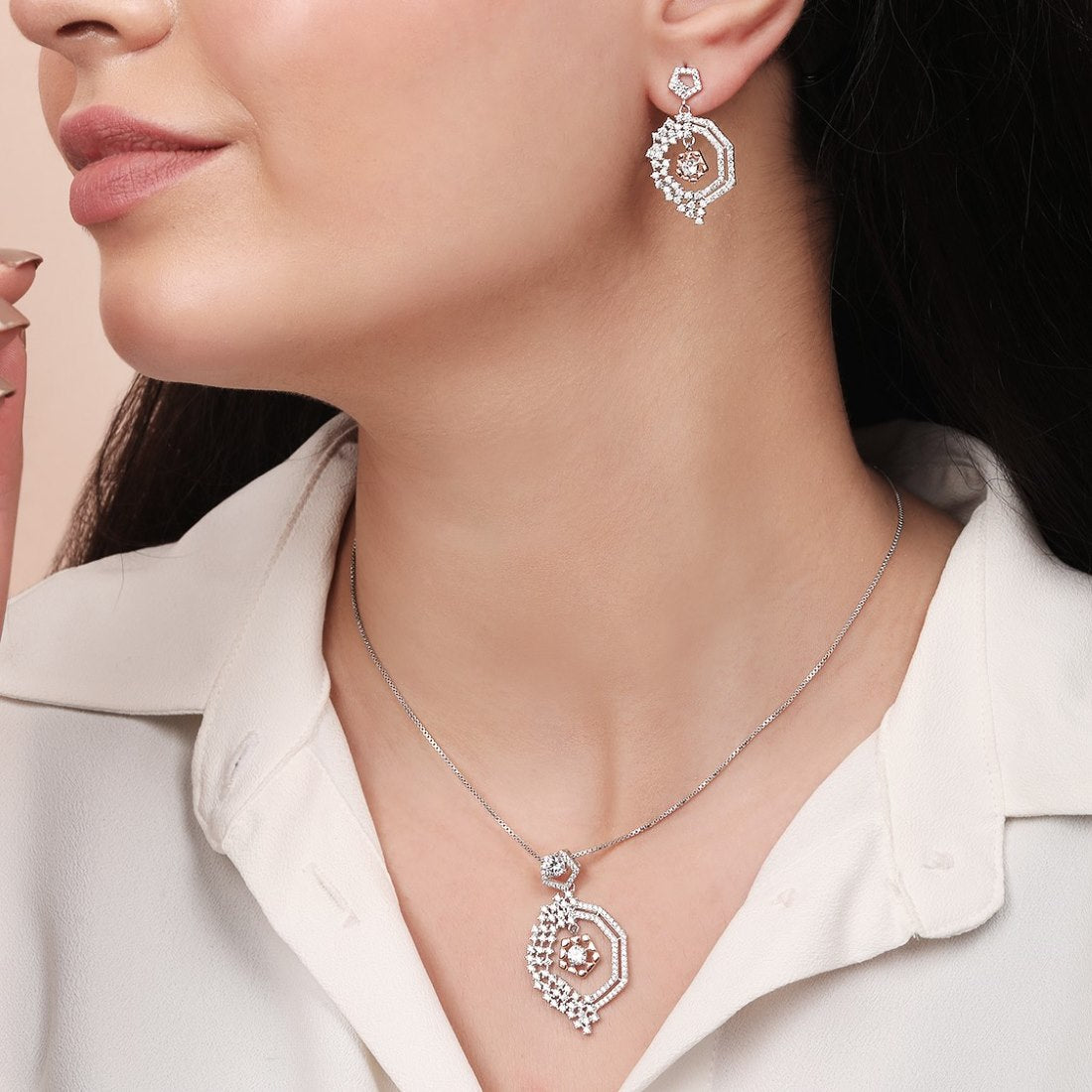 Dual Radiance Brilliance Dual Tone-Plated 925 Sterling Silver Jewelry ...