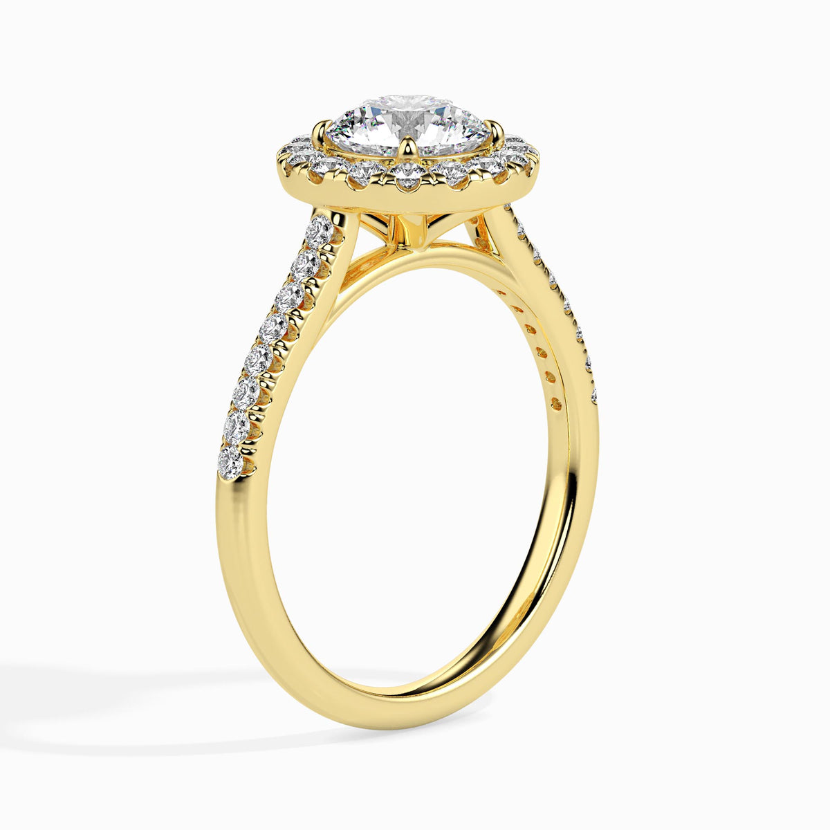 1 CT Golden Aura Round Diamond Ring – Zavya