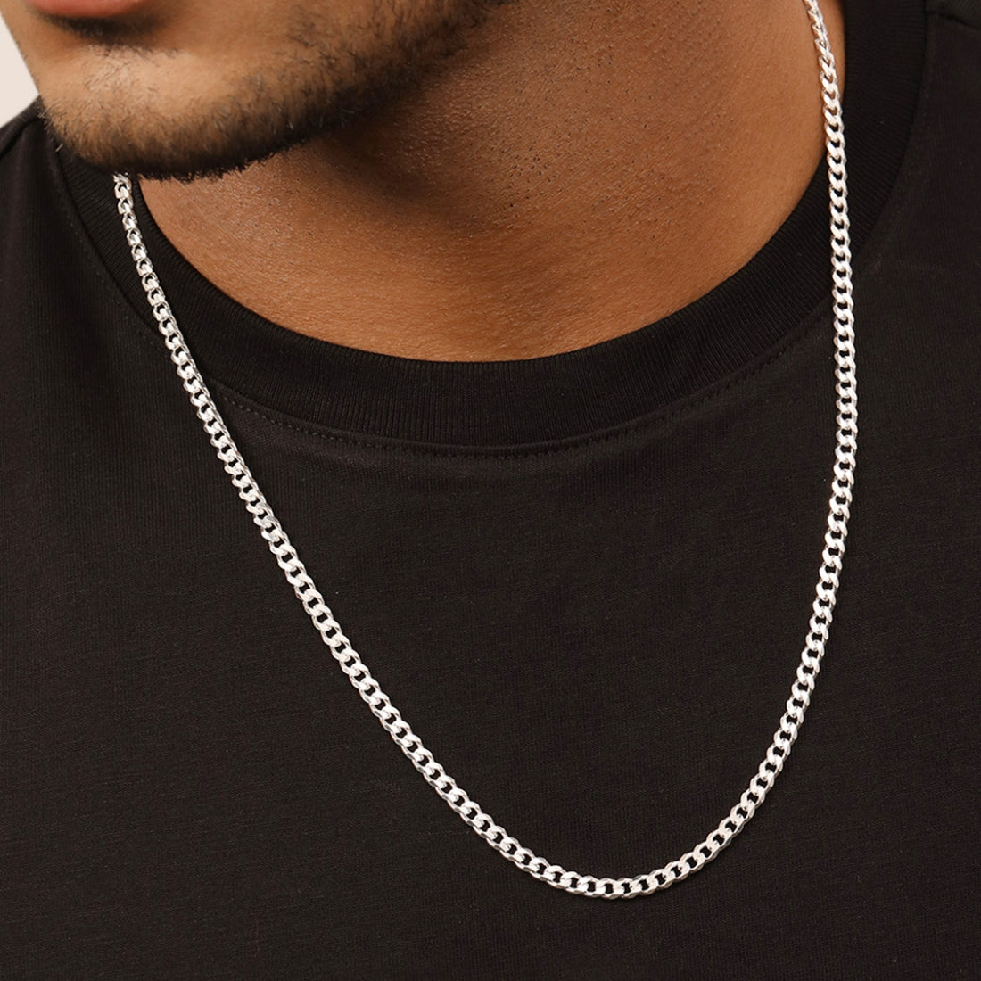 The Classic Rhodium-Plated Linkage 925 Sterling Silver Chain for Him ...
