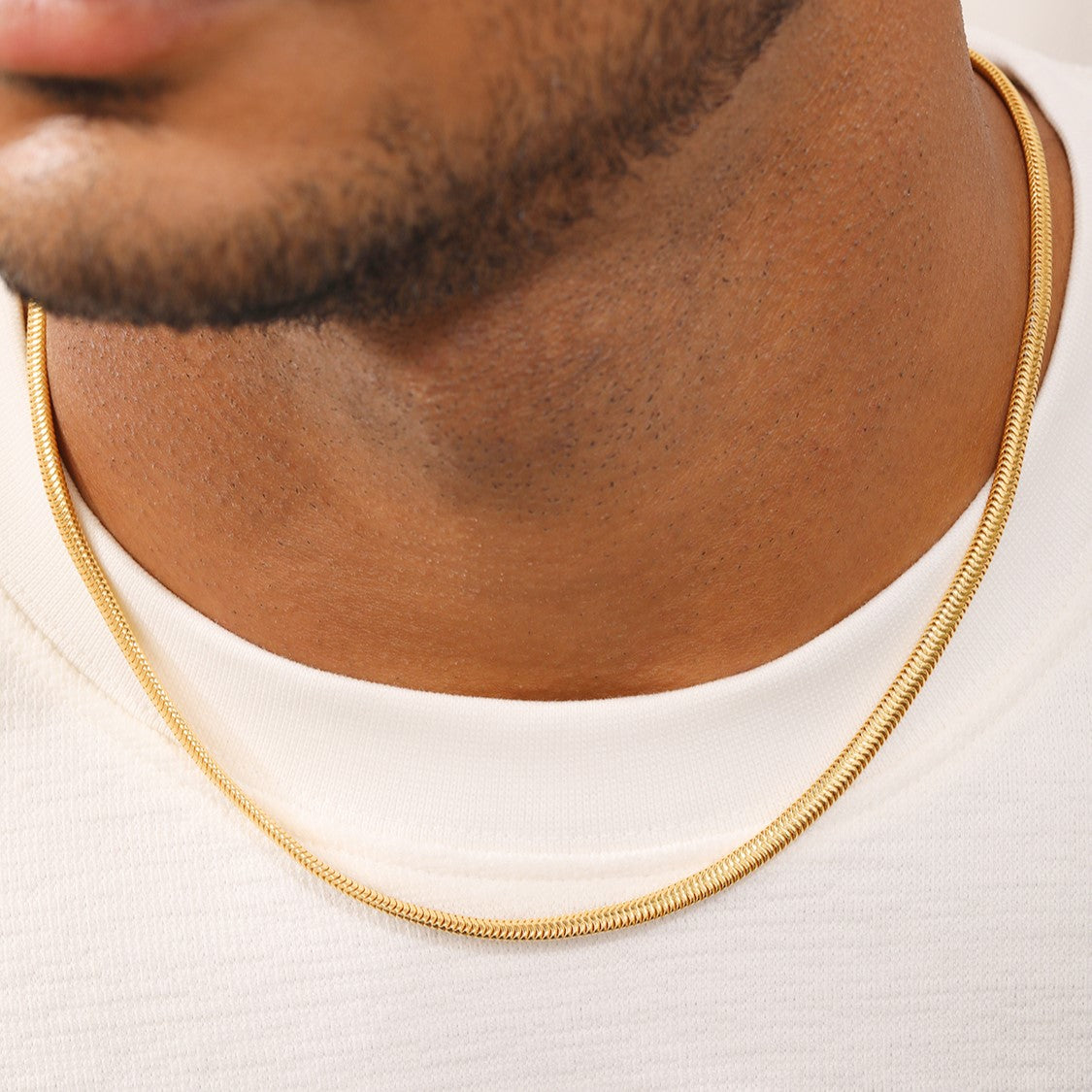 Effortless Elegance Men's Gold-Plated 925 Sterling Silver Snake Chain ...