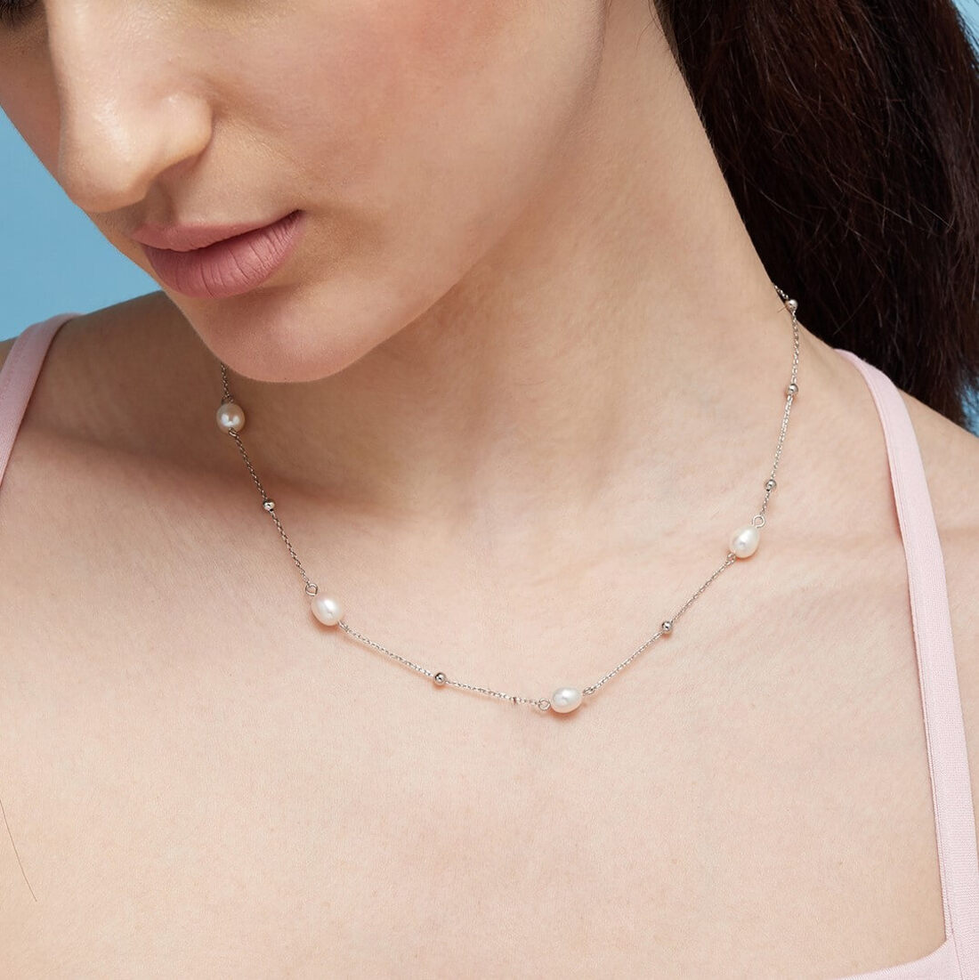 Shop for Solid Rhodium Plated Women's Necklace online by Zavya