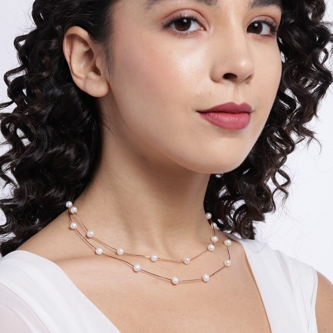 Shop for Solid Rose Gold Plated Women's Necklace online by Zavya