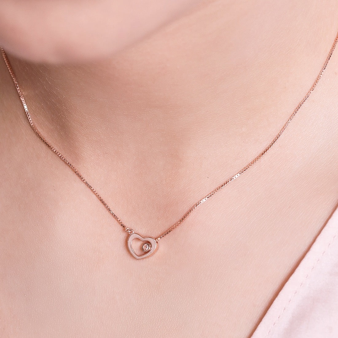 Elegant Heart CZ 925 Sterling Silver Necklace - Valentine's Gift – Zavya