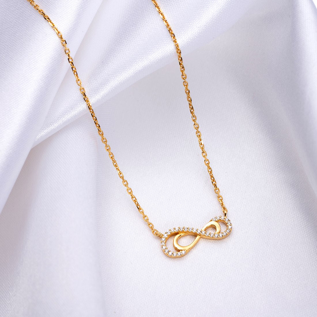 Infinite Radiance Elegance Gold-Plated 925 Sterling Silver Necklace – Zavya