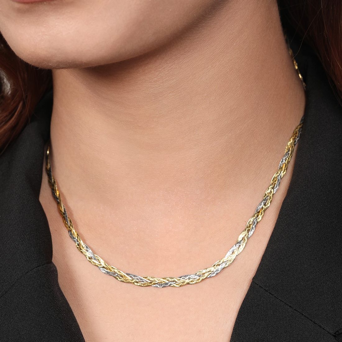 Buy Interwoven Harmony Dual Tone-Plated Women's Necklace Online – Zavya