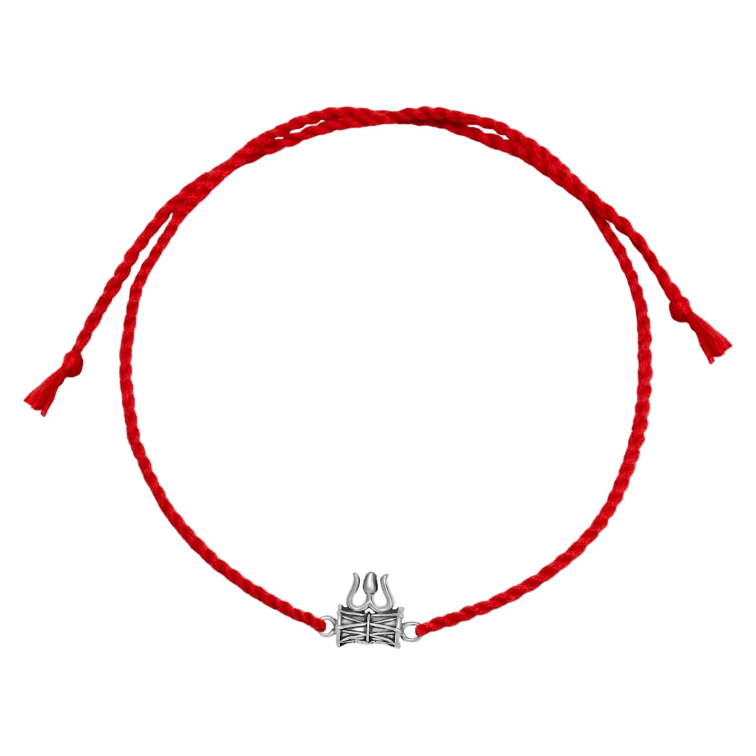 Divine Lord Shiva Trishul Rakhi With White Stones Rhodium-Plated Sterl ...