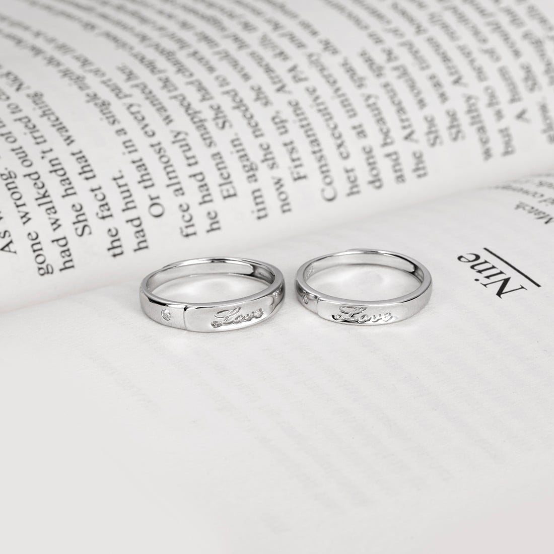 Simply LOVE 925 Sterling Silver Couple Ring (Adjustable) - Valentine's ...