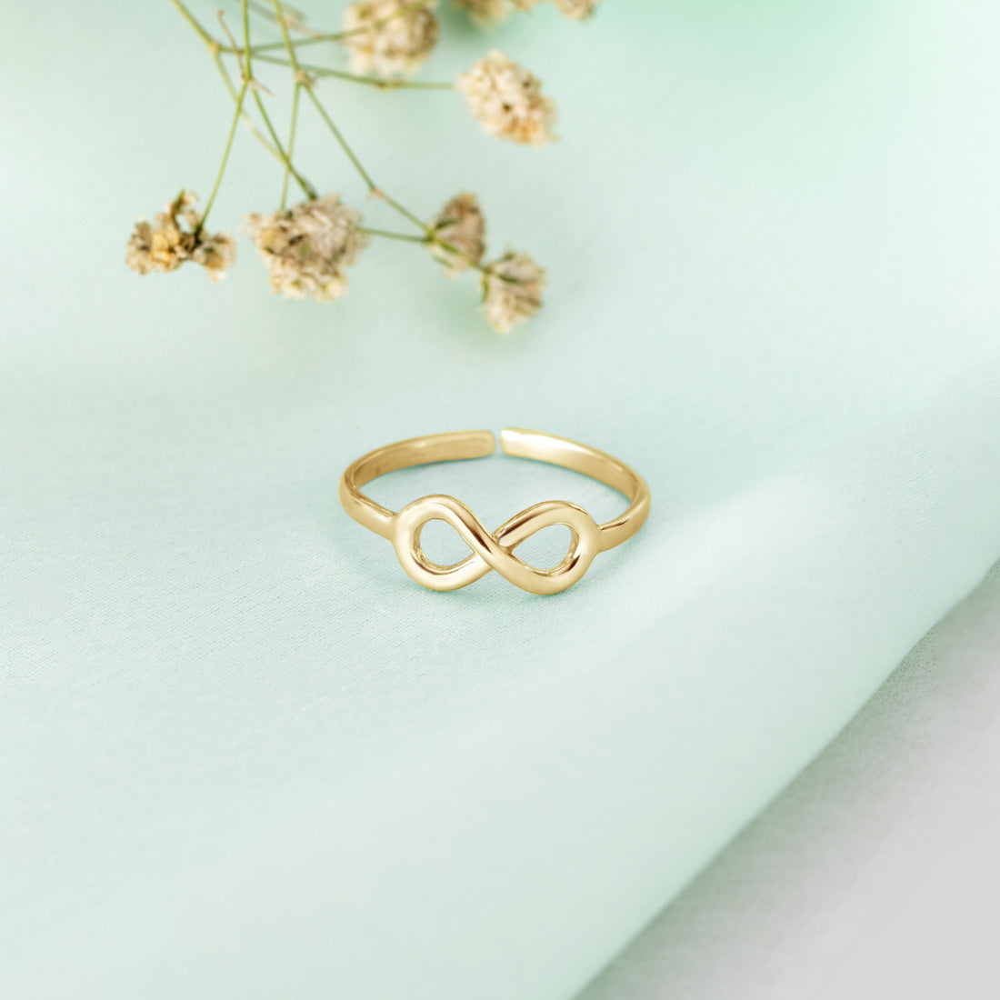 Eternal Love Gold-Plated 925 Sterling Silver Infinity Ring (Adjustable ...
