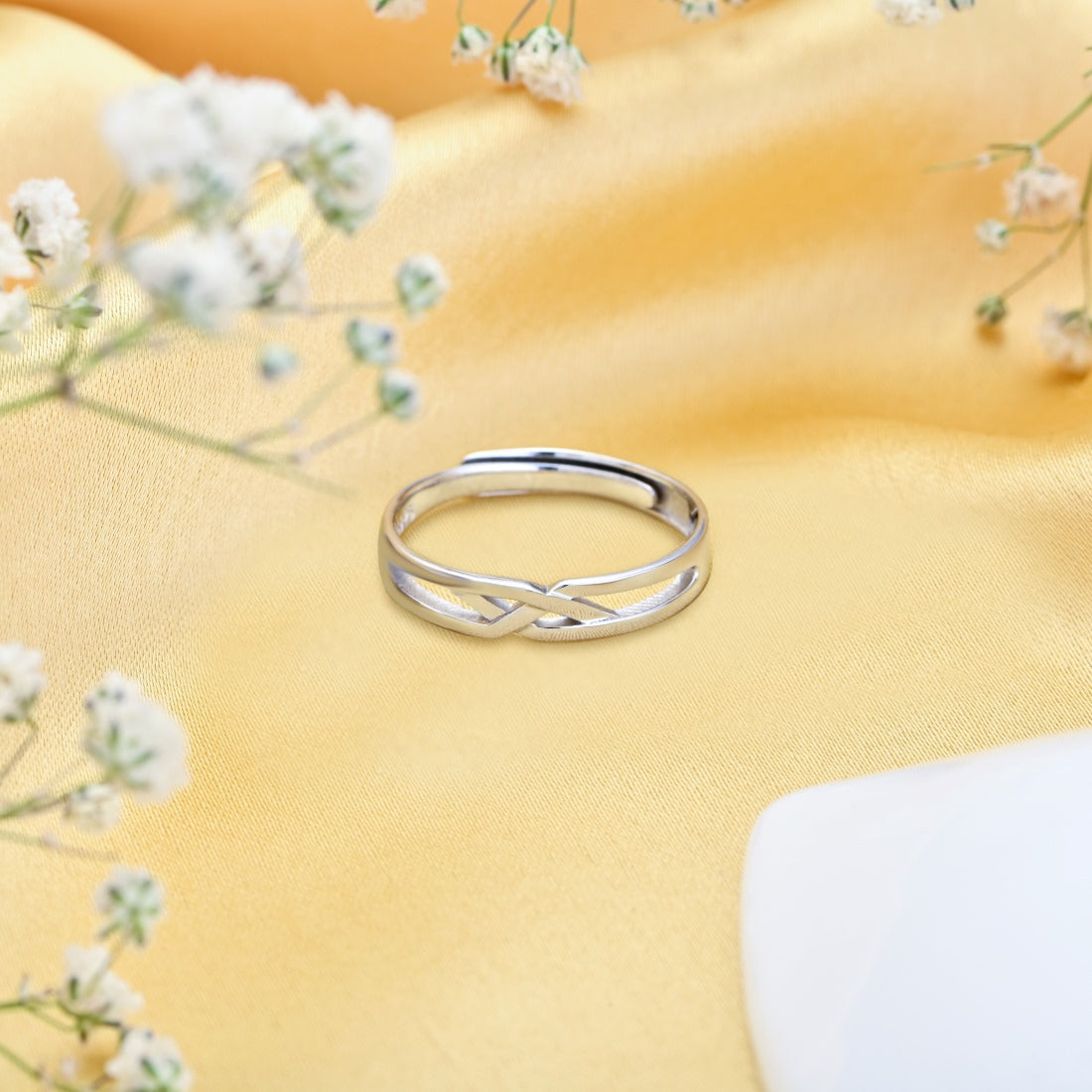 Eternal Strength Rhodium-Plated 925 Sterling Silver Weave Ring for Him ...