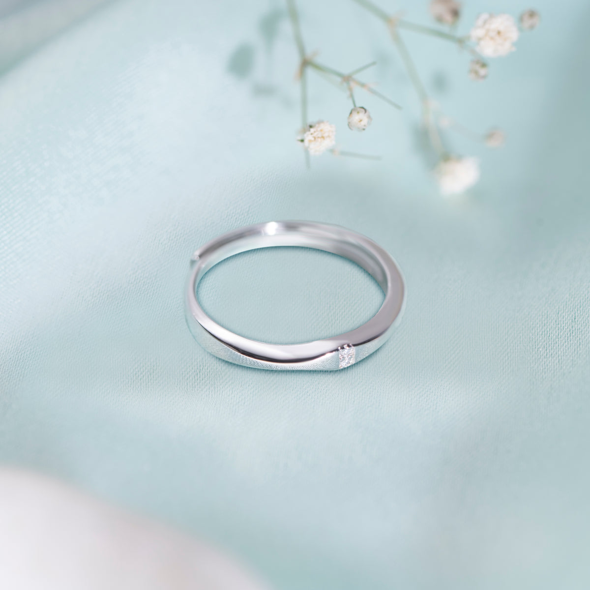 Radiant Reflections Rhodium-Plated 925 Sterling Silver Ring For Him (A ...