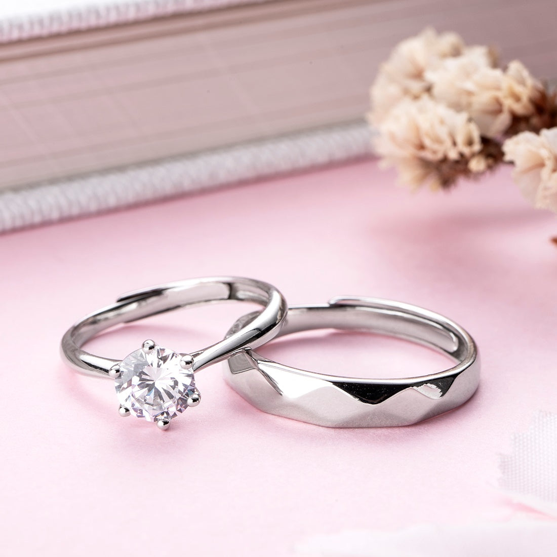 Shop for Solitaire Majestic Lover's Couple Rings online by Zavya
